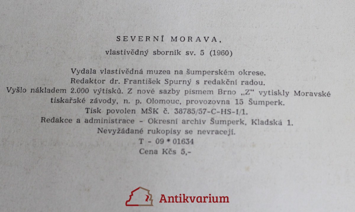 Severní Morava: vlastivědný sborník sv. 5 - knihobot.cz